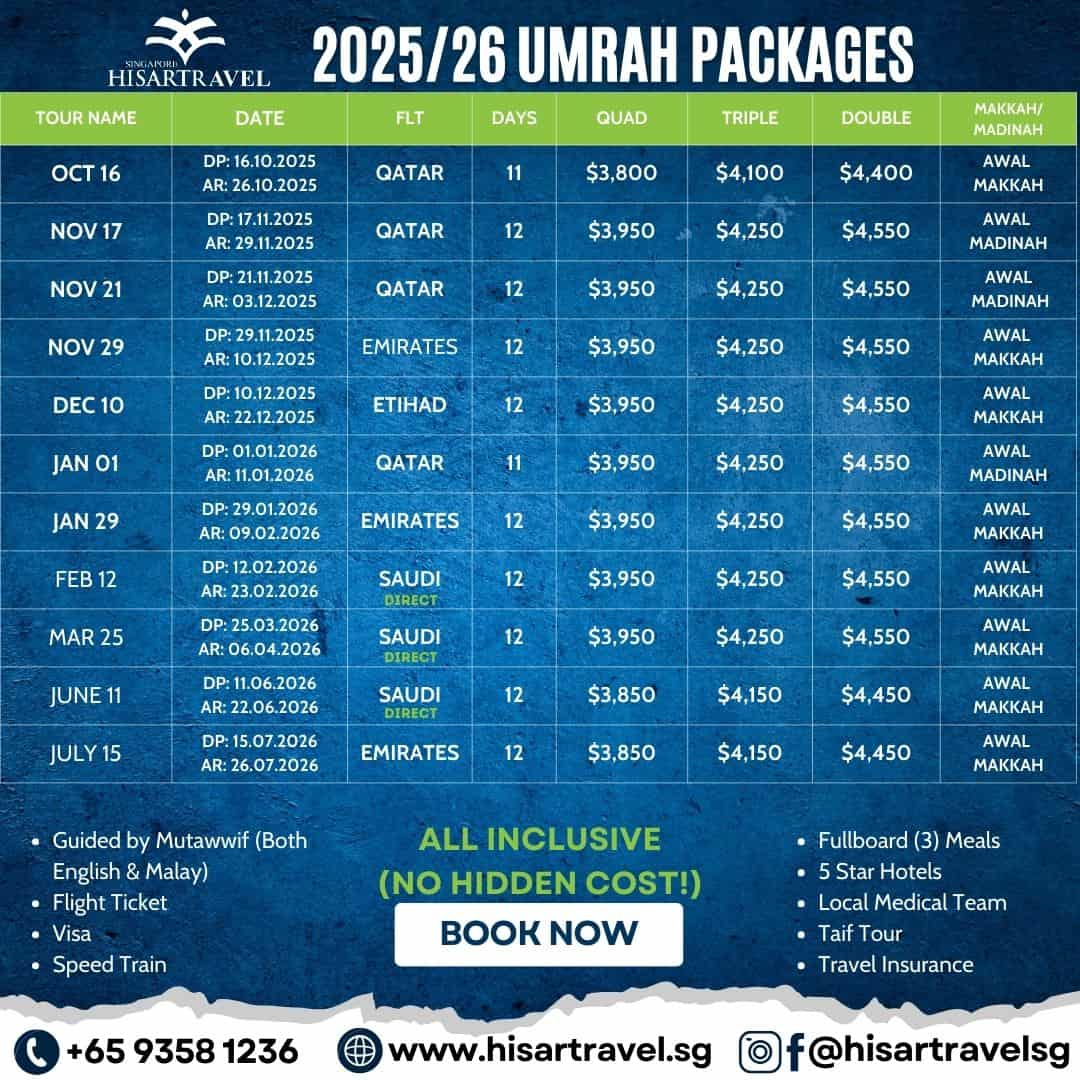 Singapore Umrah Agency | Hisar Travel